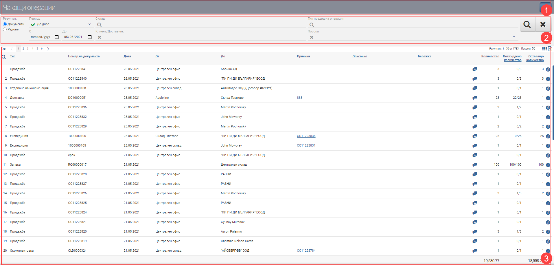 Pending operations - PRIM.IO RESOURCE CENTRE